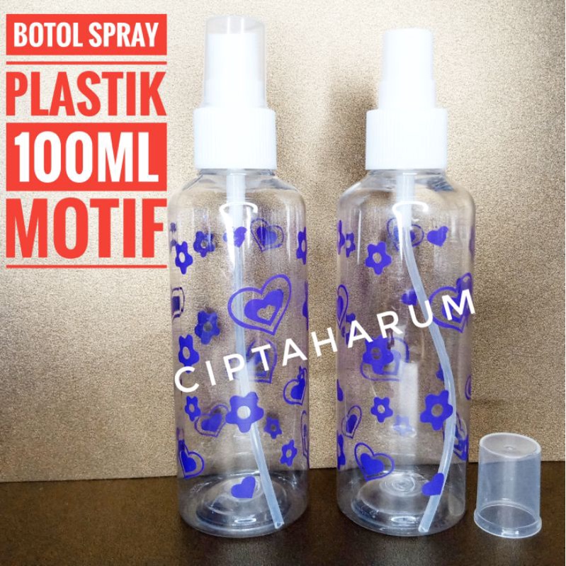Jual Botol parfum Spray 100ml Plastik Bening motif cantik untuk Hand ...
