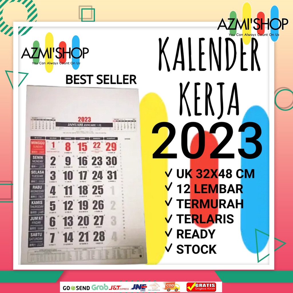 Jual Kalender Indonesia 2023 Polos Dinding Lengkap Hari Libur Nasional | Shopee Indonesia