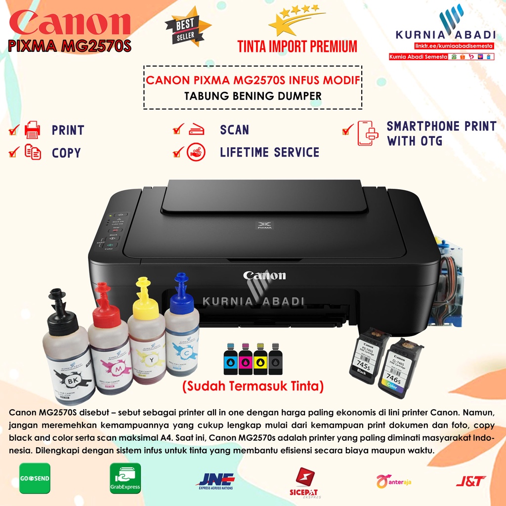 Jual Printer Canon PIXMA MG2570S Infus Print Scan Copy Inkjet Infus ...