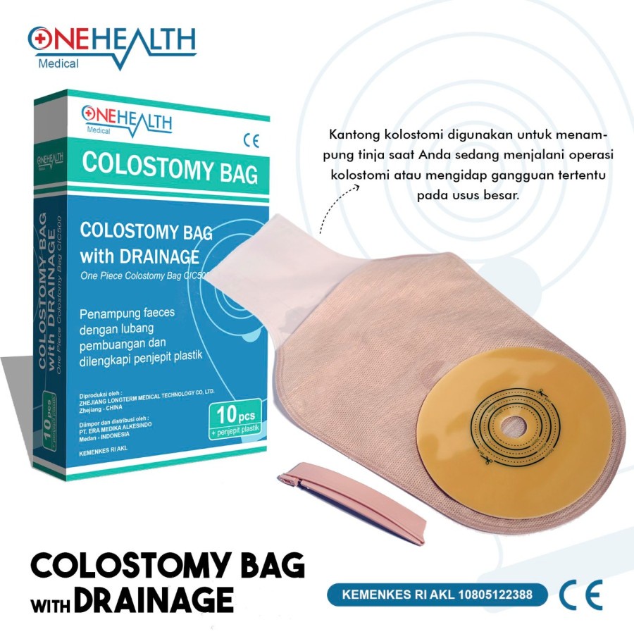Jual ONEHEALTH COLOSTOMY BAG WITH DRAINAGE HARGA PER PCS | Shopee Indonesia