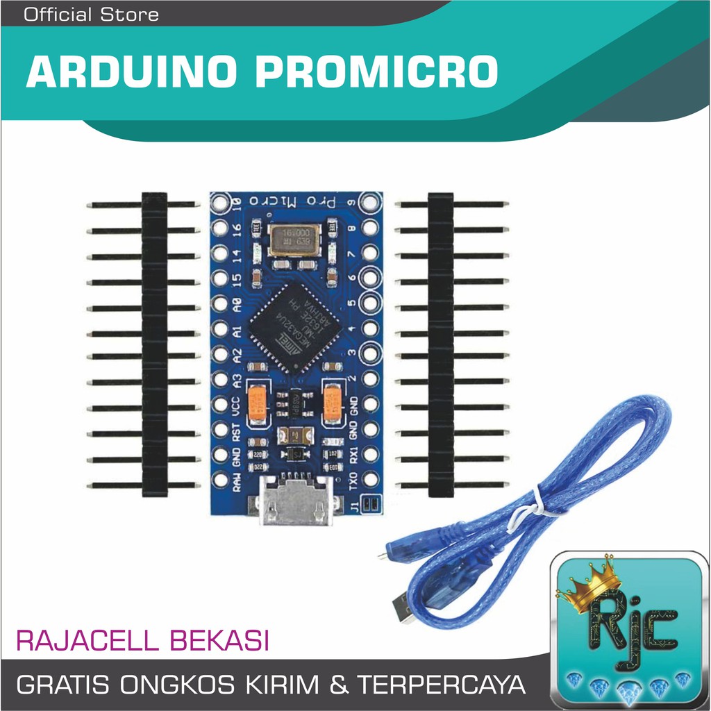 Jual NEW Arduino Pro Micro Leonardo Atmega32U4 USB HID 5V 16MHZ +Kabel ...