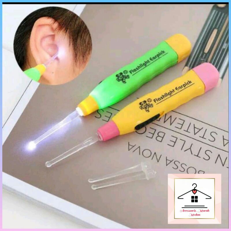 Jual alat pembersih telinga earpick led flash light korek telinga ...