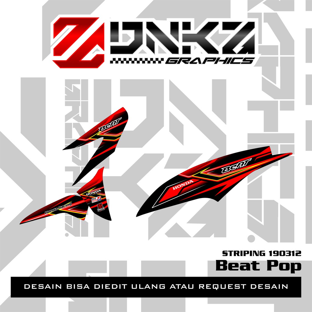 Jual Stiker Beat Pop Decal Striping Beat Pop Premium Racing 190312 ...