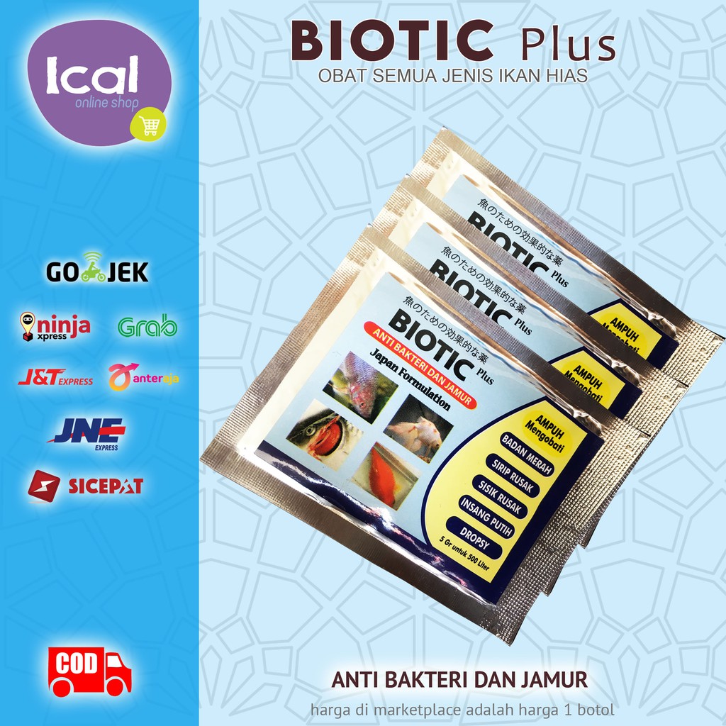 Jual Biotic Plus Anti Jamur Dan Bakteri Serbuk Untuk Semua Jenis Ikan ...