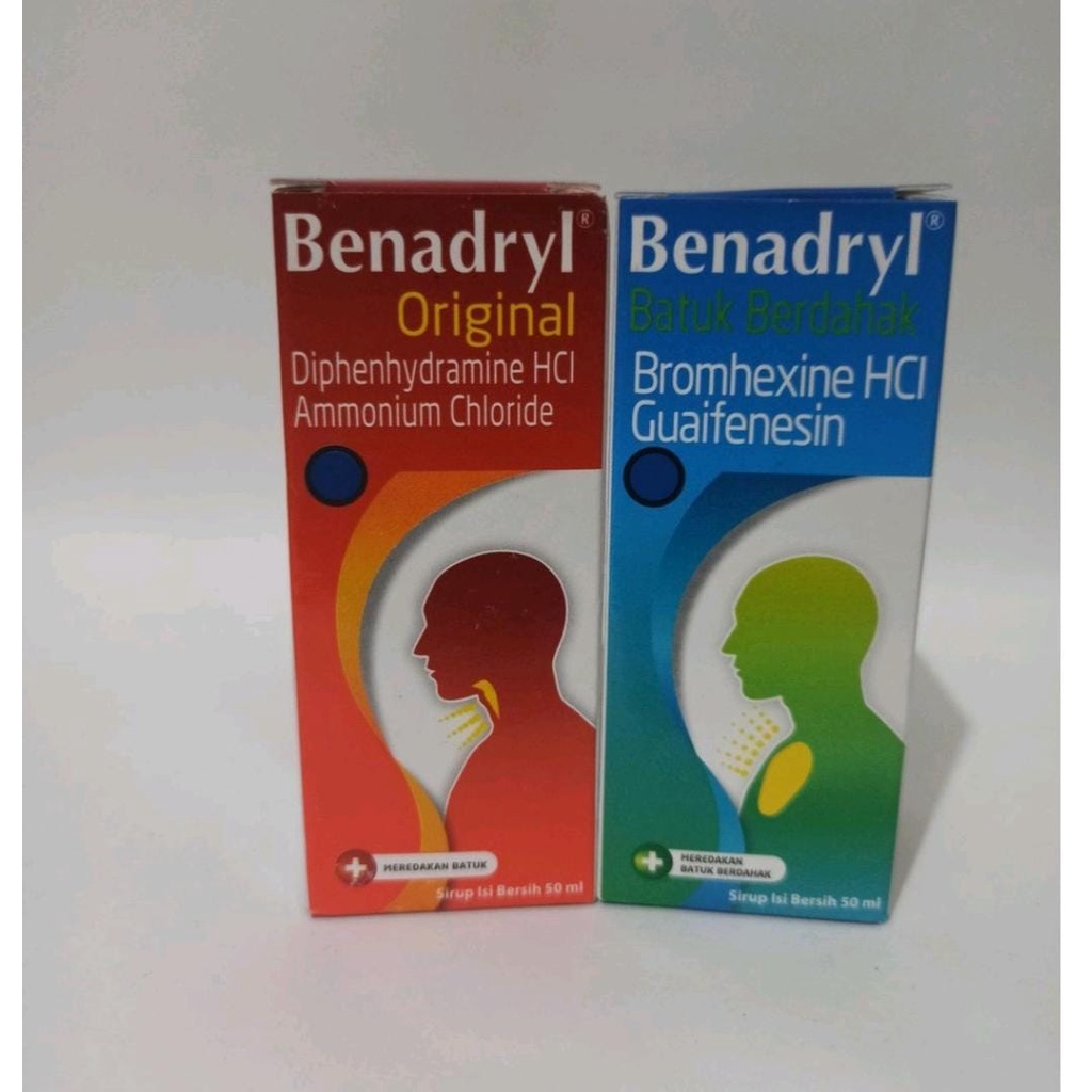 Jual Benadryl Obat Batuk Berdahak Sirup 50ml syrup Batuk Kering ...