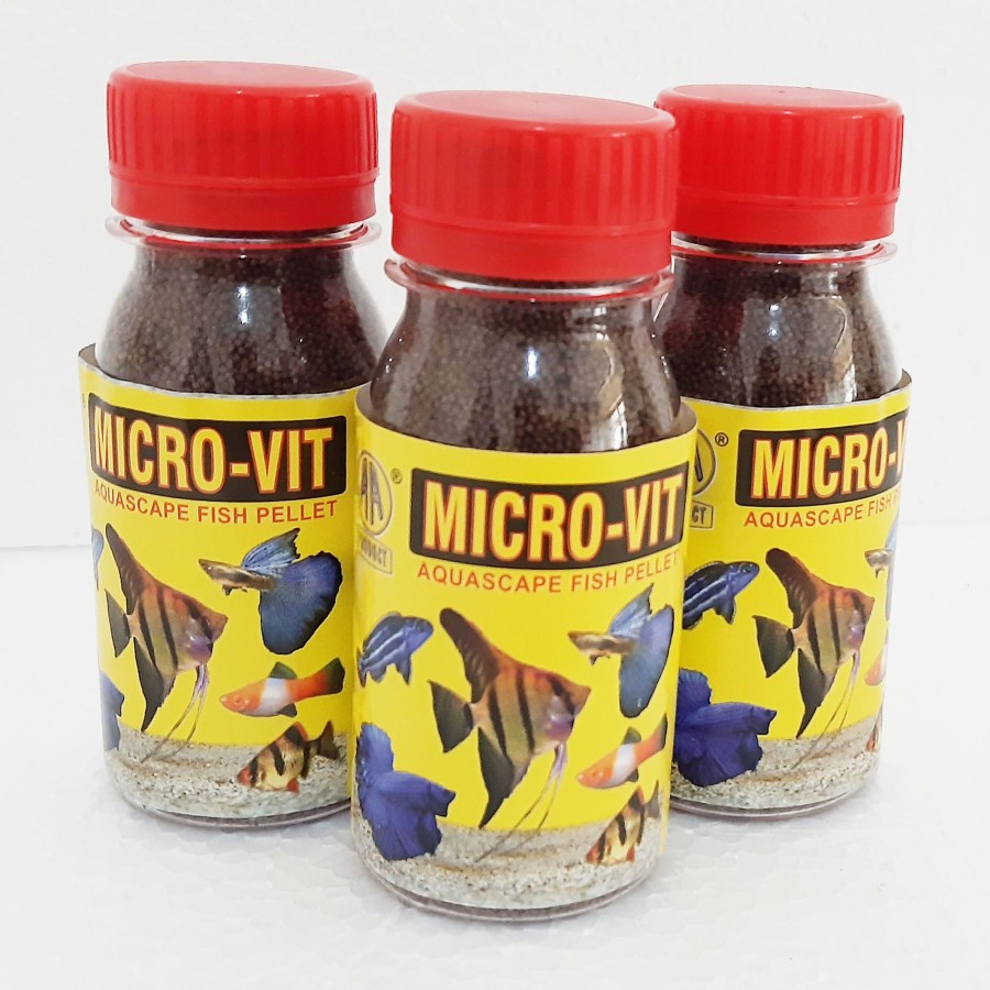 Jual Microvit 50 gr micro-vit micro vit pakan ikan hias guppy cupang ...