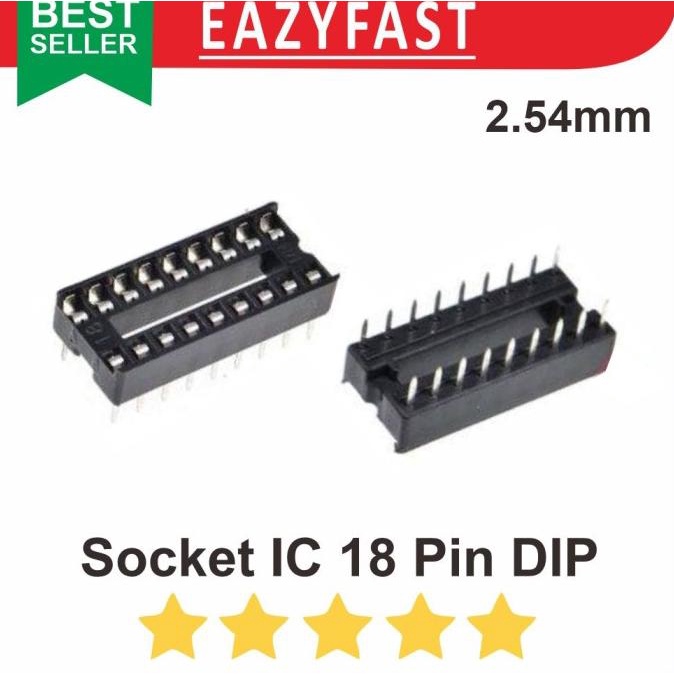 Jual Socket IC 18P 18 P Pin Kaki DIP Skinny Soket Rumah Dudukan Adapter ...