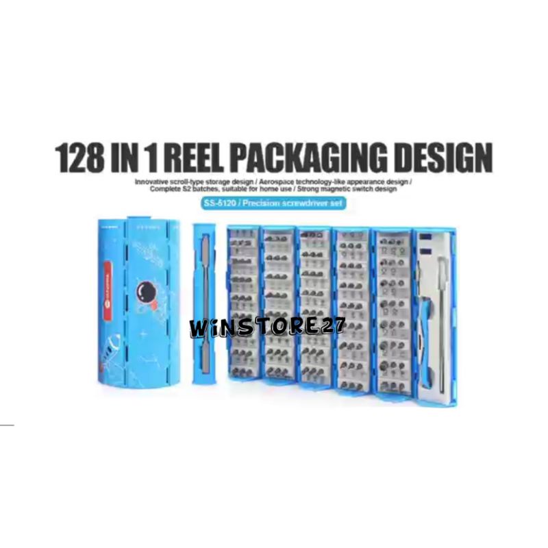 Jual OBENG SUNSHINE 128 IN 1 RELL PACKAGING DESIGN OBENG SETT ALL TYPE ...