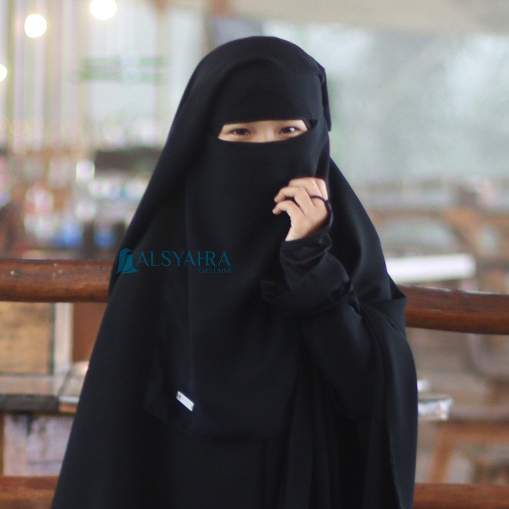 Jual Niqab Yaman Kids Sifon Jetblack Indonesia|Shopee Indonesia