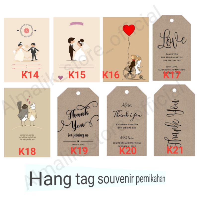 Jual Hang tag souvenir pernikahan custom label acara kartu undangan ...