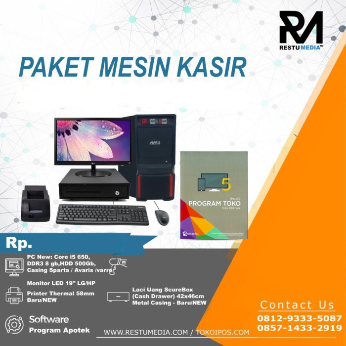Jual Paket Mesin Kasir Program Ipos 5 Ultimate Core I5 Ram 8 GB | Shopee Indonesia