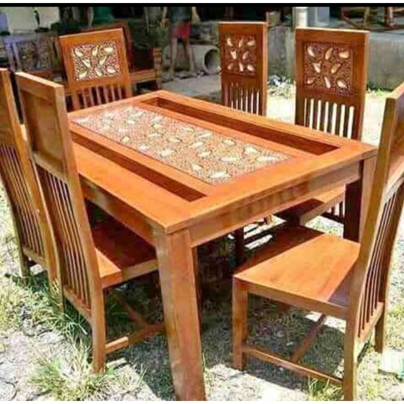 Jual Meja makan balero k6/meja makan minimalis kayu jati Indonesia|Shopee Indonesia