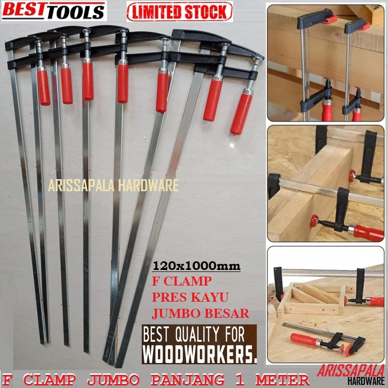 Jual BESTTOOLS F CLAMP 1 METER PRES KLEM F CATOK PENJEPIT KAYU JUMBO ...