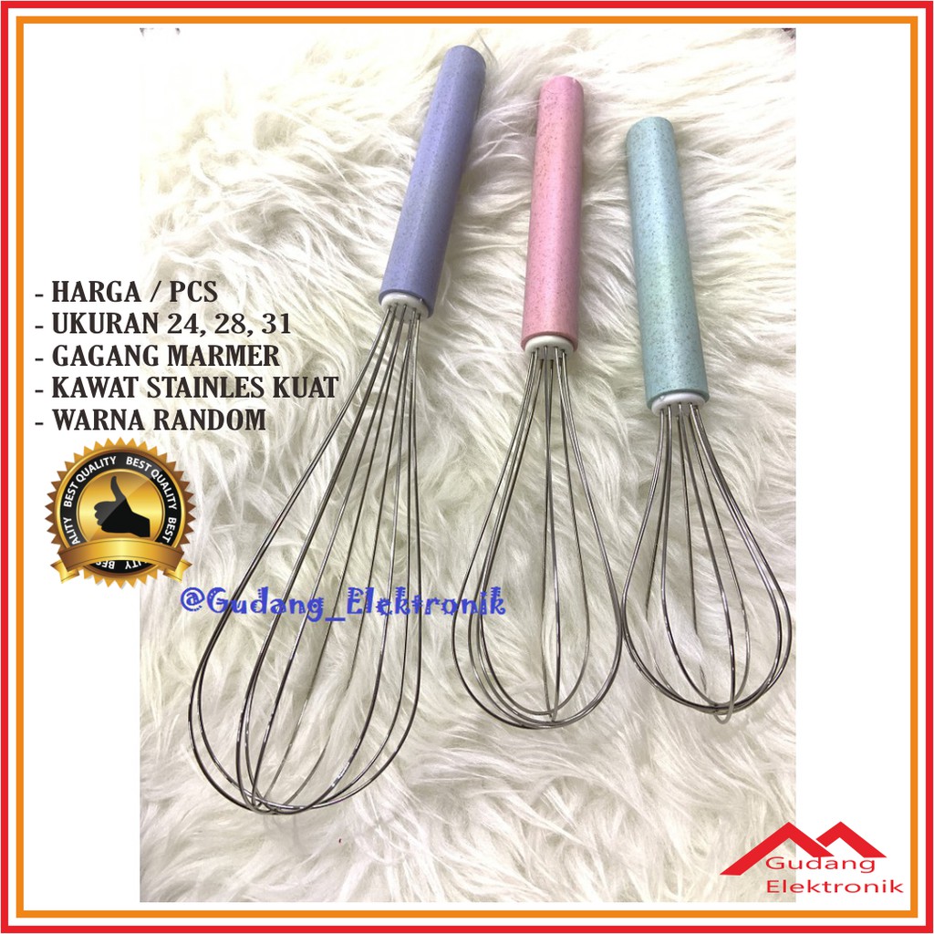 Kocokan Telur stainless Egg whisk kocokan kue stainless Gagang Warna ...