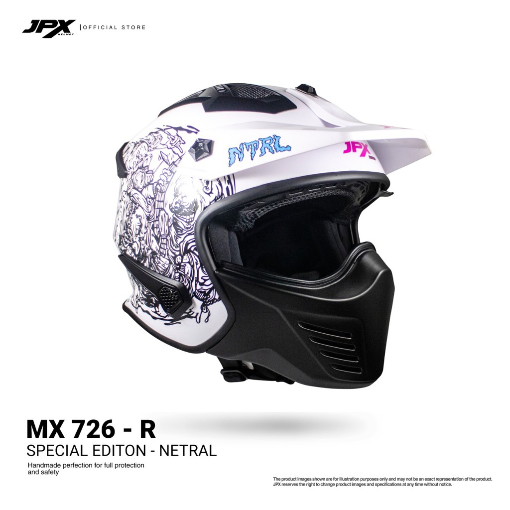 Jual JPX Full Face MX-726R Netral Seri - Pearl White Gloss | Shopee ...
