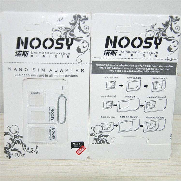 Jual Noosy Sim Card Adapter (Nano / Micro / Mini Sim / Injector / 4 In ...