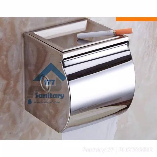 Tempat Tissue + Asbak/ Kotak Tissue / Tisu Roll / Rak Kamar Mandi ...