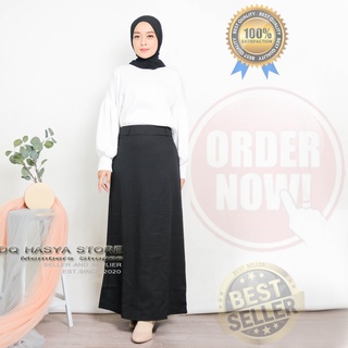 Jual Rok A-Line Panjang Hitam Bahan Wol Karet Model Kerja Formal Kantor ...
