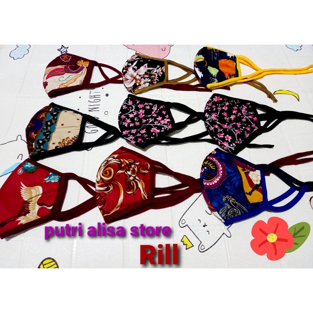 Jual MASKER MULUT MASKER KAIN HIJAB MOTIF BATIK/MASKER MOTOR BAHAN KAIN ...