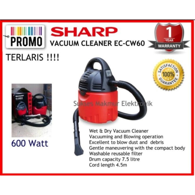 Jual Vacuum cleaner Sharp EC-CW60 basah dan kering (wet and dry) | Shopee Indonesia