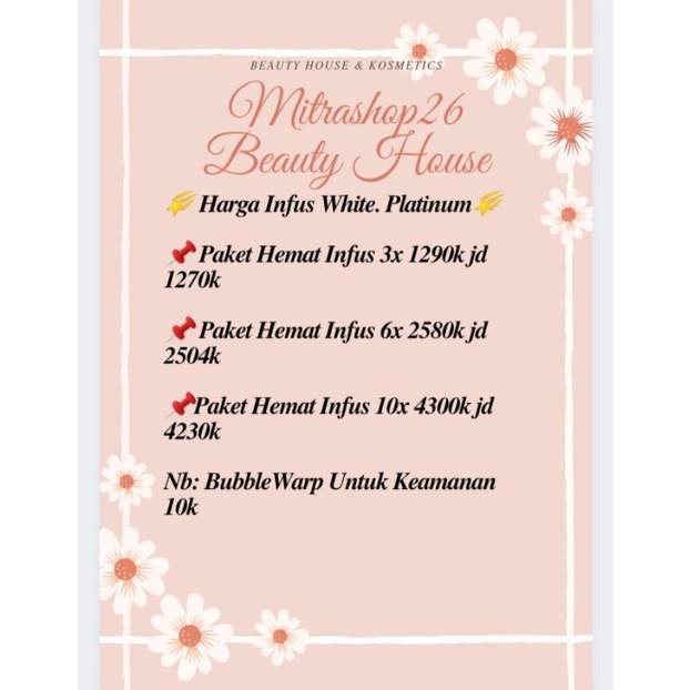 Jual Paket (3x Infus Whitening Platinum high dosis ) | Shopee Indonesia