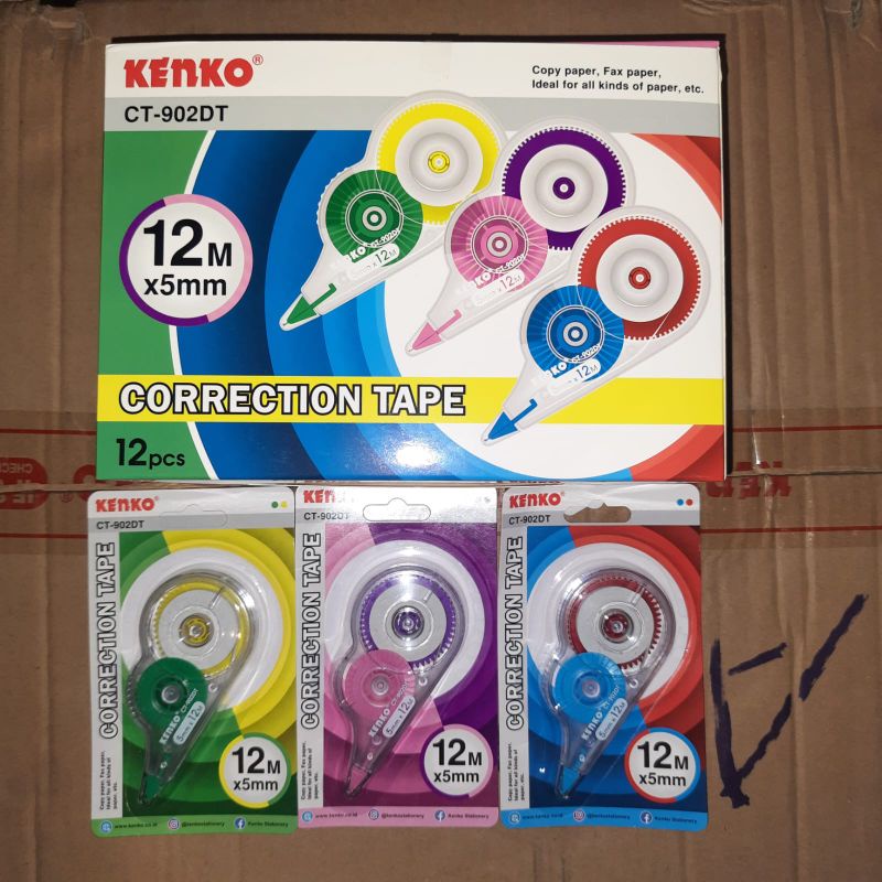 Jual Tip Ex / Tipe X / Tipex Kertas KENKO CT-902 DT / CT-902P Correction Tape 12 meter | Shopee ...
