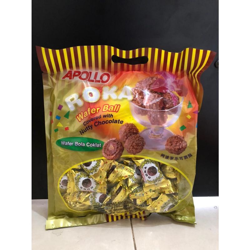 Jual Roka Apollo coklat wafer 300gr isi 50 pcs harga murah | Shopee ...