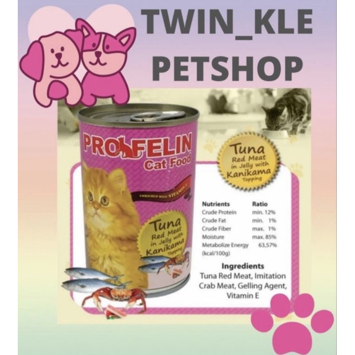 Jual profelin wet food 400 gr ( tuna ) | Shopee Indonesia