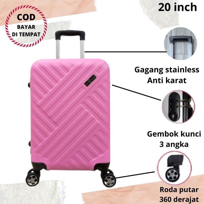 Jual Koper POLO CAVALLO Pink 20 Inch Kabin Indonesia|Shopee Indonesia