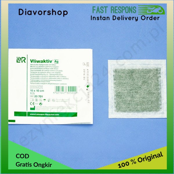 Jual Vliwaktiv Ag 10x10cm / 10x20cm spon luka 1lembar penyerab bakteri ...