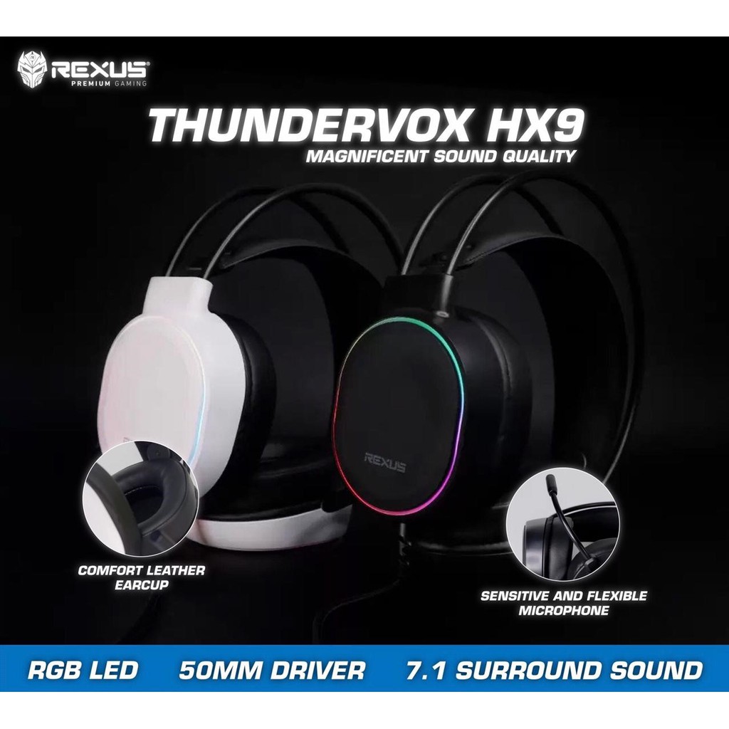 Jual REXUS THUNDERVOX HX9 7.1SURROUND SOUND RGB GAMING HEADSET ...