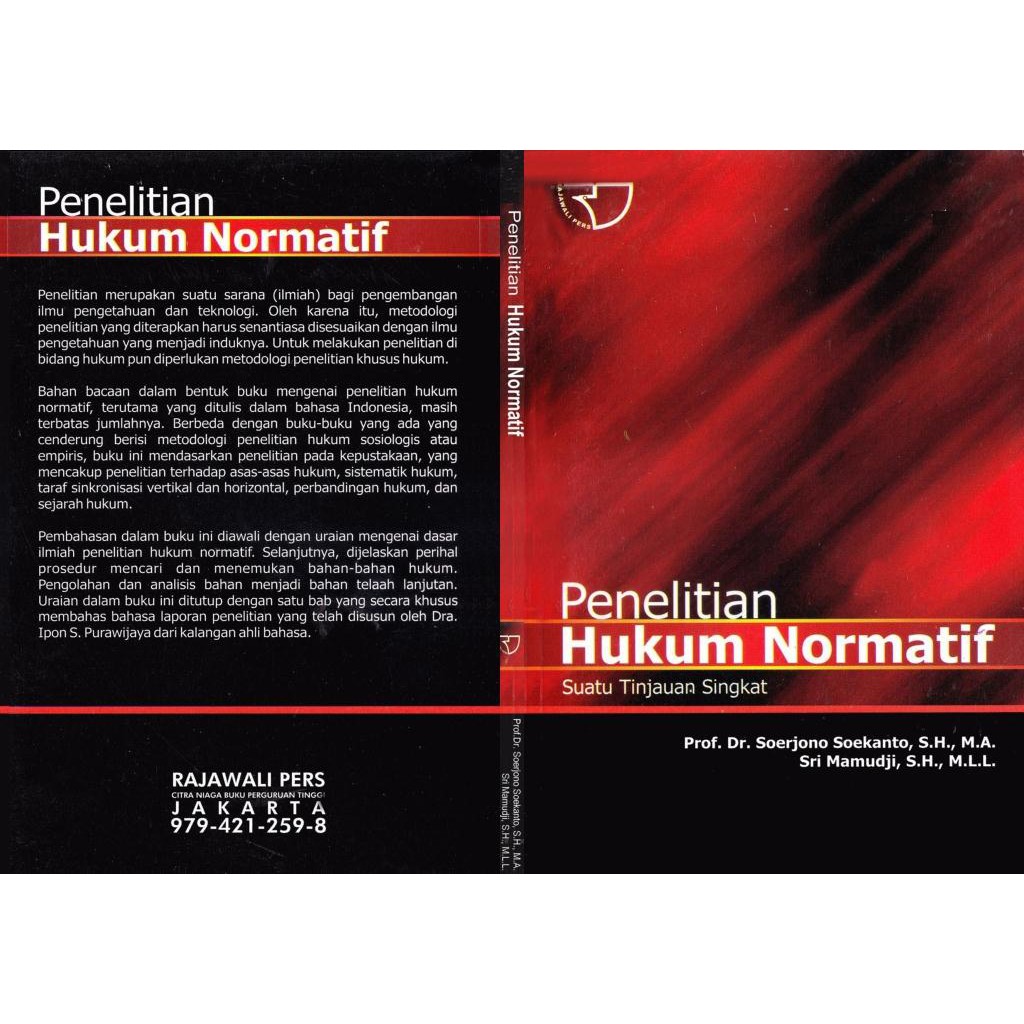 Jual Buku penelitian hukum normatif soerjono soekanto | Shopee Indonesia