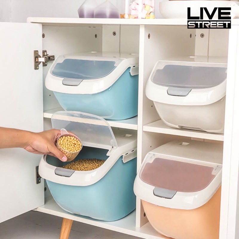 Jual Rice Box container beras tempat penyimpanan beras 5kg lock unlock ...