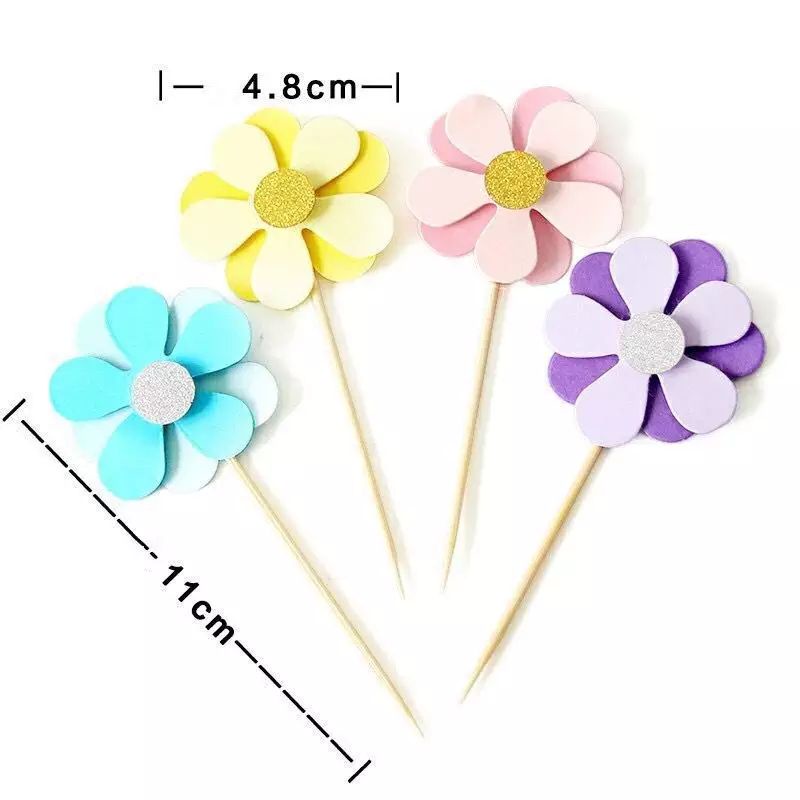 Jual TOPPER BUNGA WARNA WARNI TIGA DIMENSI LUCU CAKE HIASAN KUE ORNAMEN ...