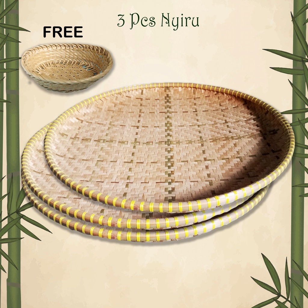 Jual Nyiru Nampan Anyaman Bambu Bulat 50/56/60 cm Tampi Tampah Bambu ...