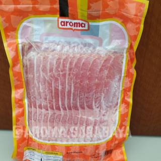 Jual AROMA Pork Streaky Bacon 1000gr / 1kg Daging Babi Smoked Pork ...