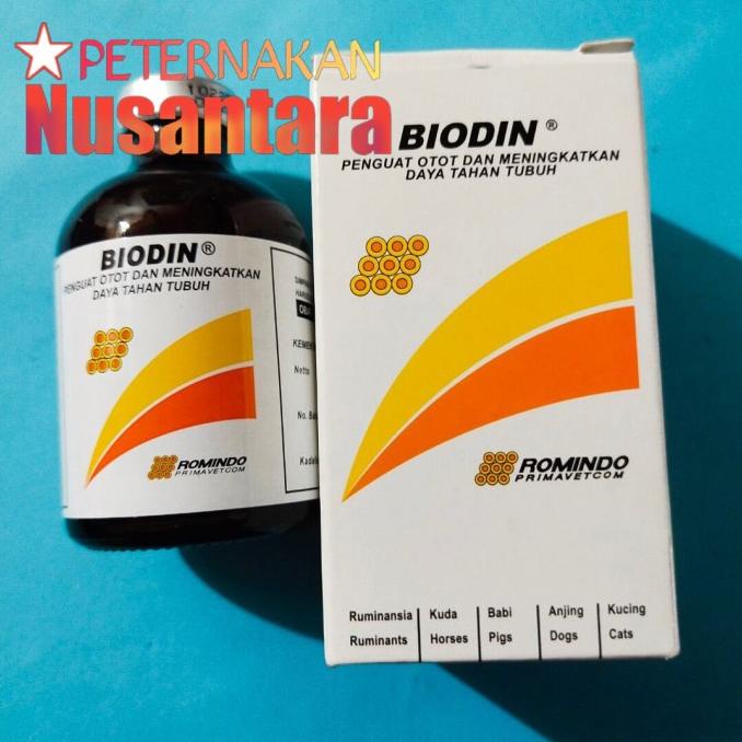Jual ORIGINAL biodin 50 ml penguat otot ayam hewan/obat penguat otot ...