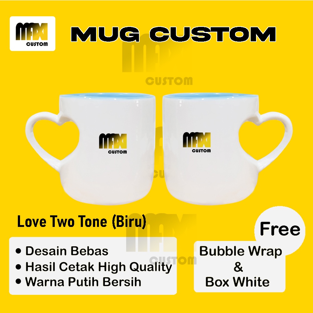 Jual Mug Love Two Tone (Biru) | Shopee Indonesia