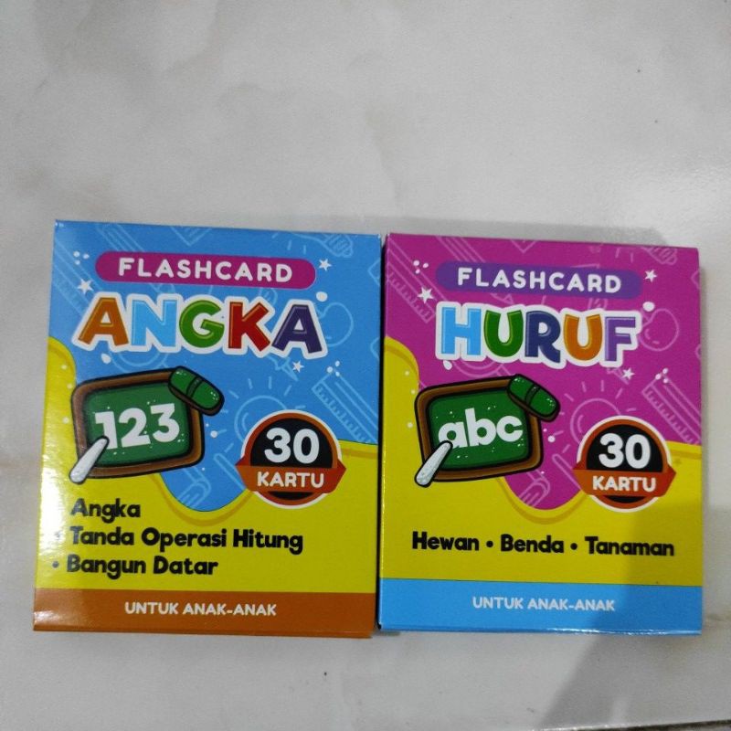 Jual flashcard paket isi 2 flashcard angka dan huruf alfabet | Shopee ...