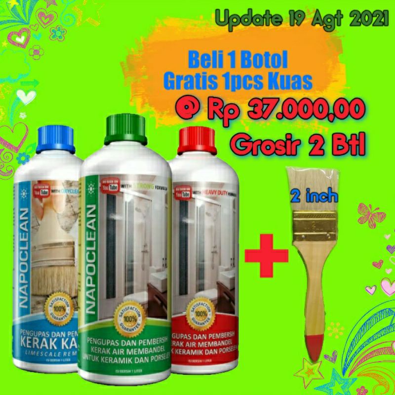 Jual NAPOCLEAN PEMBERSIH KERAMIK/PORSELEN 500ml dan 1000ml FREE KUAS 2 ...