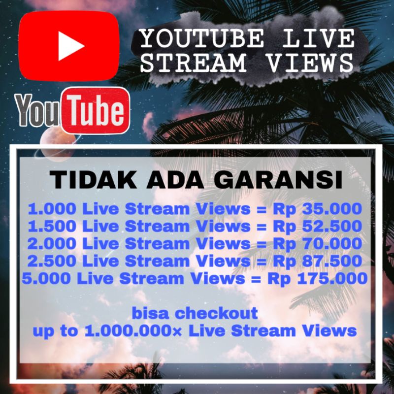 Jual YOUTUBE LIVE STREAM VIEWS/YOUTUBE LIVE STREAMING VIEW HARGA MURAH ...