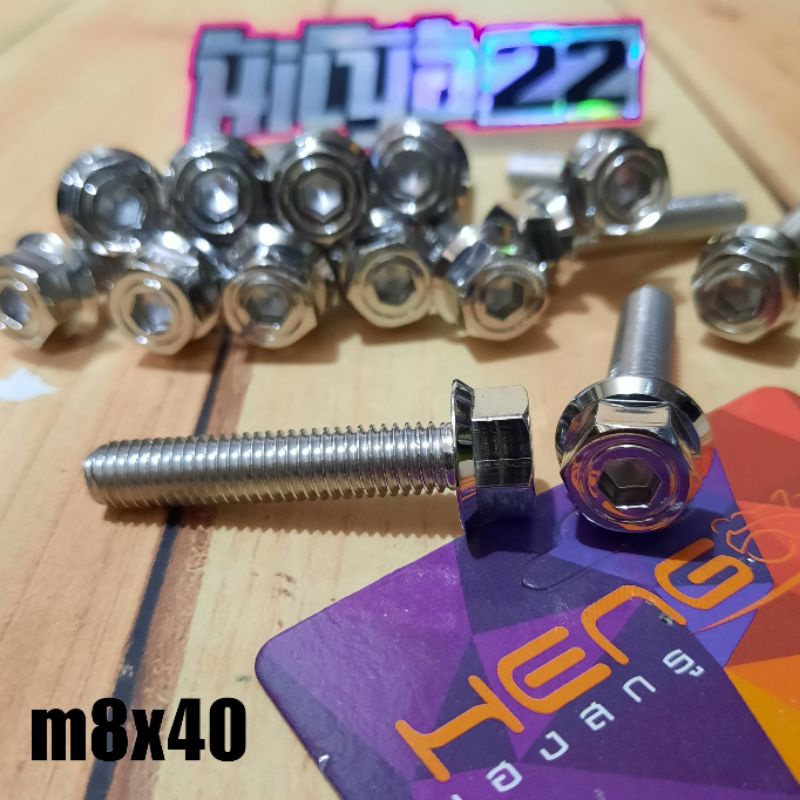 Jual baut 12 probolt 8x40 stainless model 2 kunci HEXAGON original Heng ...