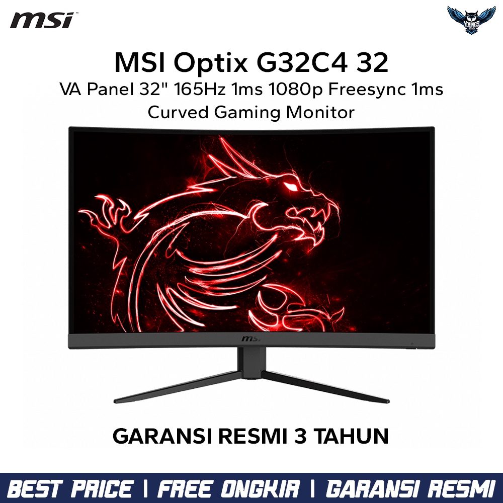 Jual LED MSI OPTIX G32C4 32" 165Hz 1ms 1080p | Curved Gaming Monitor ...