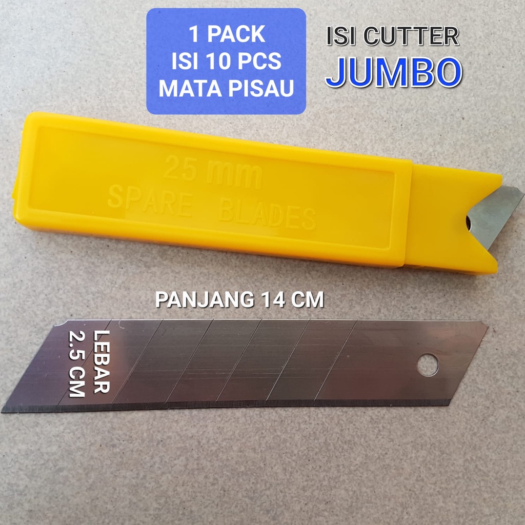 Jual Isi Cutter Ukuran JUMBO (Harga Per Pack - isi 10 Mata Pisau ...