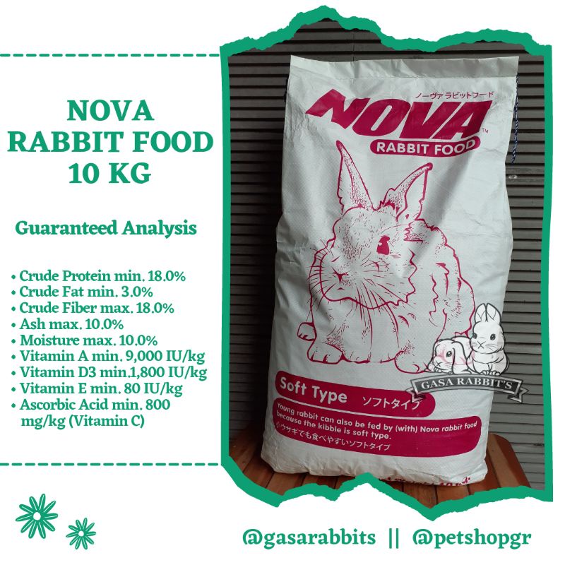 Jual MAKANAN KELINCI NOVA - PELET NOVA RABBIT - NOVA RABBIT FOOD 10 KG ...
