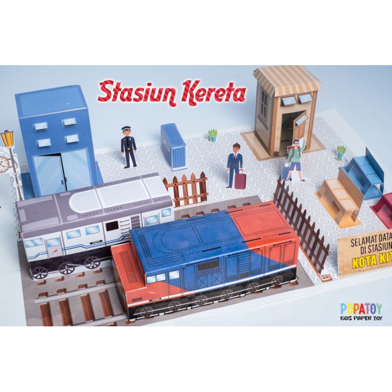 Jual Stasiun Kereta Popatoy Papercraft, Mainan Kertas, Mainan Bongkar ...