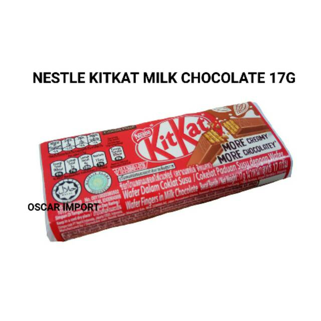 Nestle Kitkat 17g Milk Chocolate Original Halal Kit Kat Shopee Indonesia