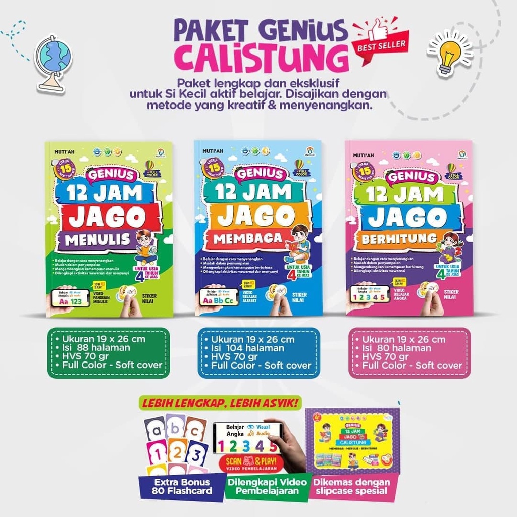 Jual Paket Genius 12 Jam Jago Calistung (Umur 4+) | Shopee Indonesia