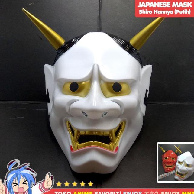 Jual Topeng Anime Jepang Noh Kabuki Shiro Hannya Putih Demon Mask ...
