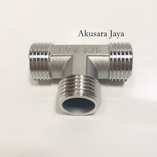 Jual Tee Drat Luar STAINLESS 1/2 Inc | Shopee Indonesia